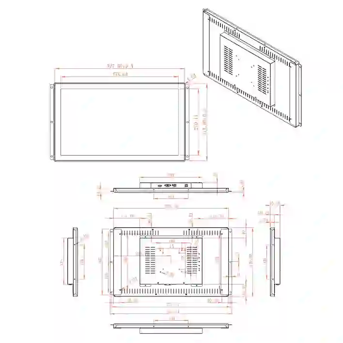 1920x1080 Lcd Ip65 Touch Screen 21.5 Inch Portable Monitor